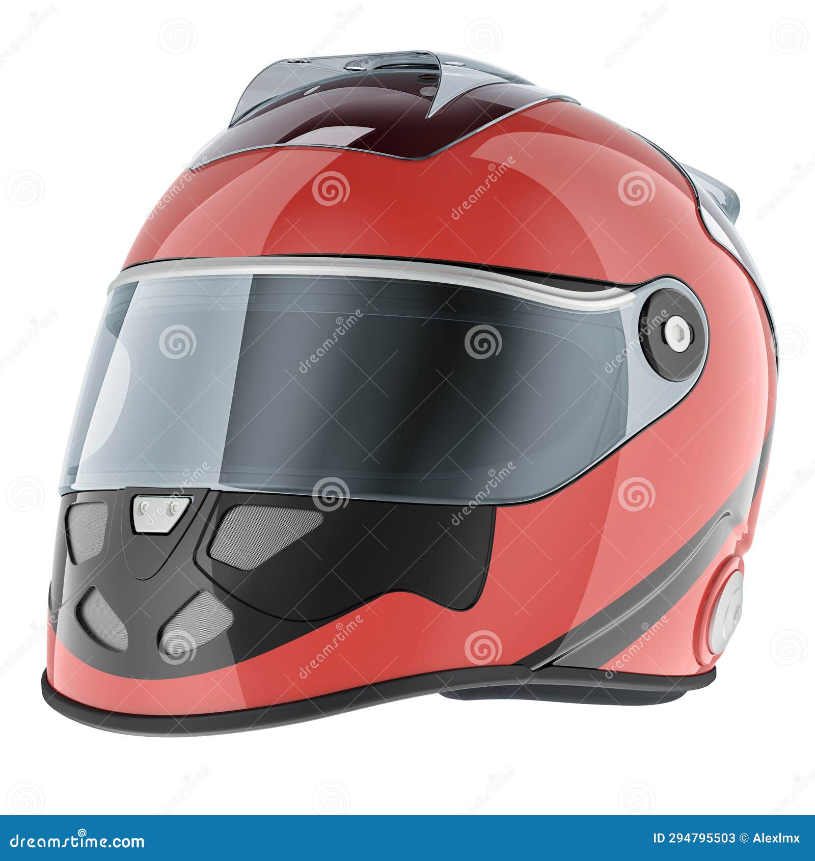 Red Racing Helmet, 3D Rendering Stock Illustration - Illustration of ...