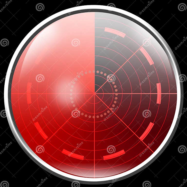 Red radar screen stock illustration. Illustration of screen - 3092940