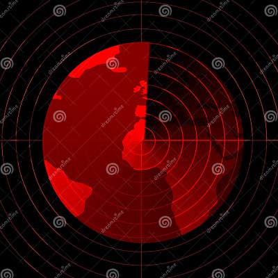 Red radar screen stock illustration. Illustration of weapon - 4283767