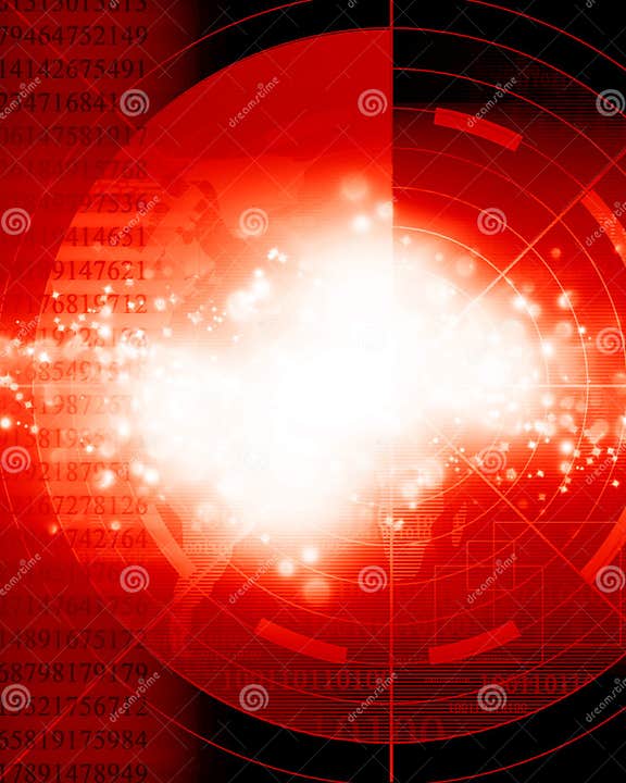 Red radar screen stock illustration. Illustration of scanning - 67435468