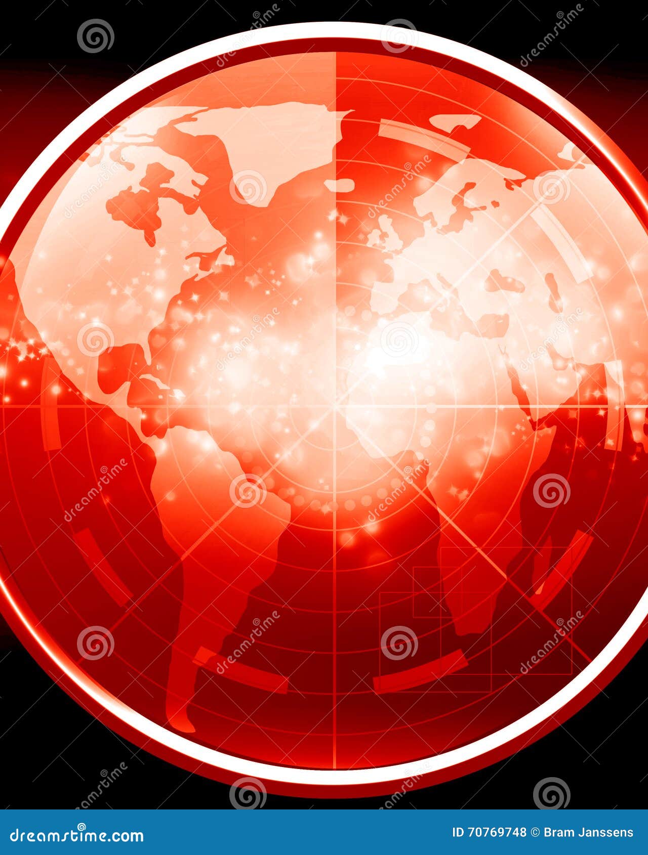 Red radar screen stock illustration. Illustration of screen - 70769748