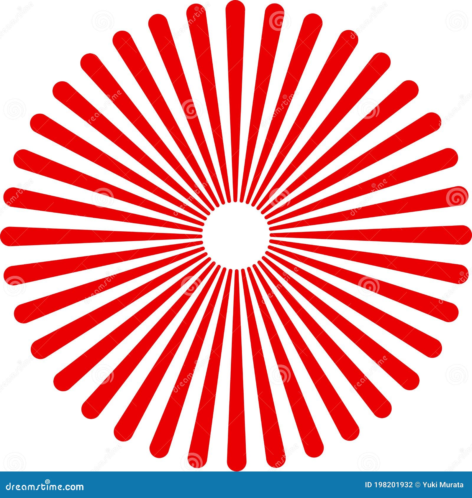 Red Radial Concentric Element Stock Vector - Illustration of floral ...
