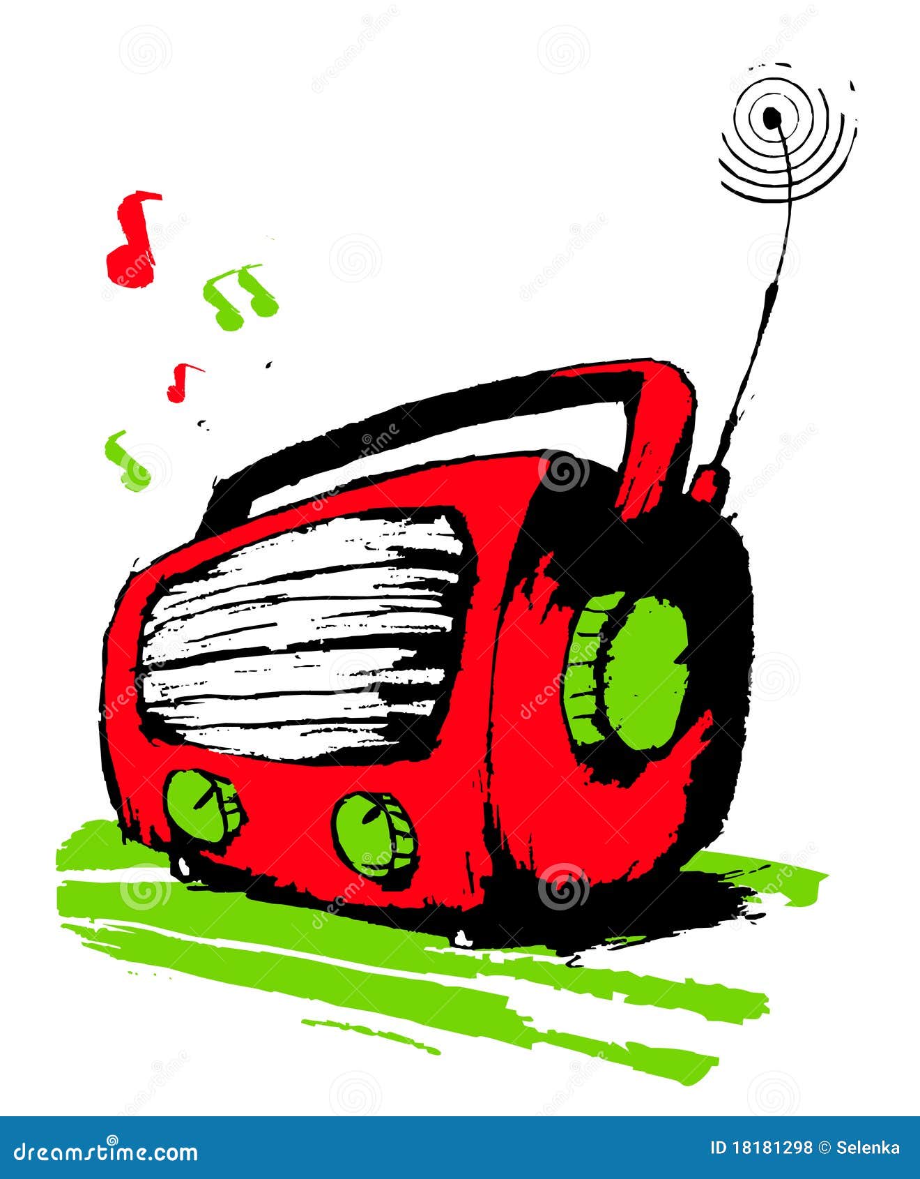 Red radio. stock vector. Illustration of graphic, concept - 18181298