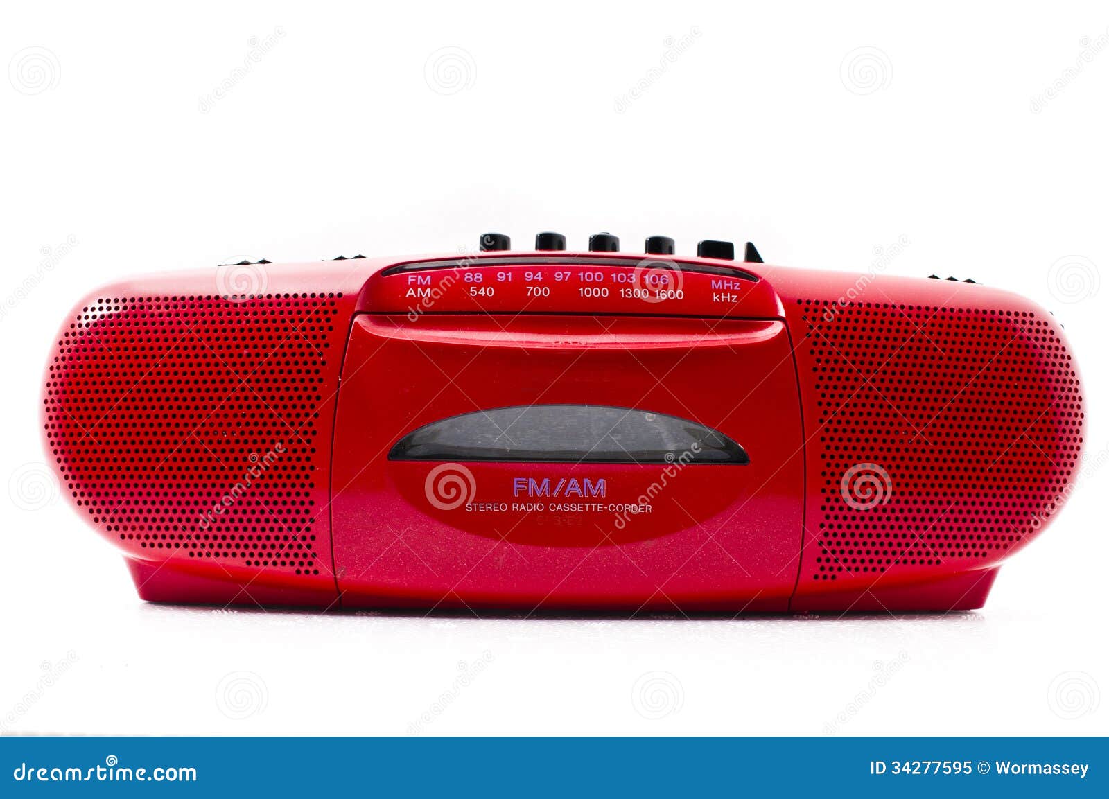 Red Radio Cassette Player stock image. Image of manual - 34277595