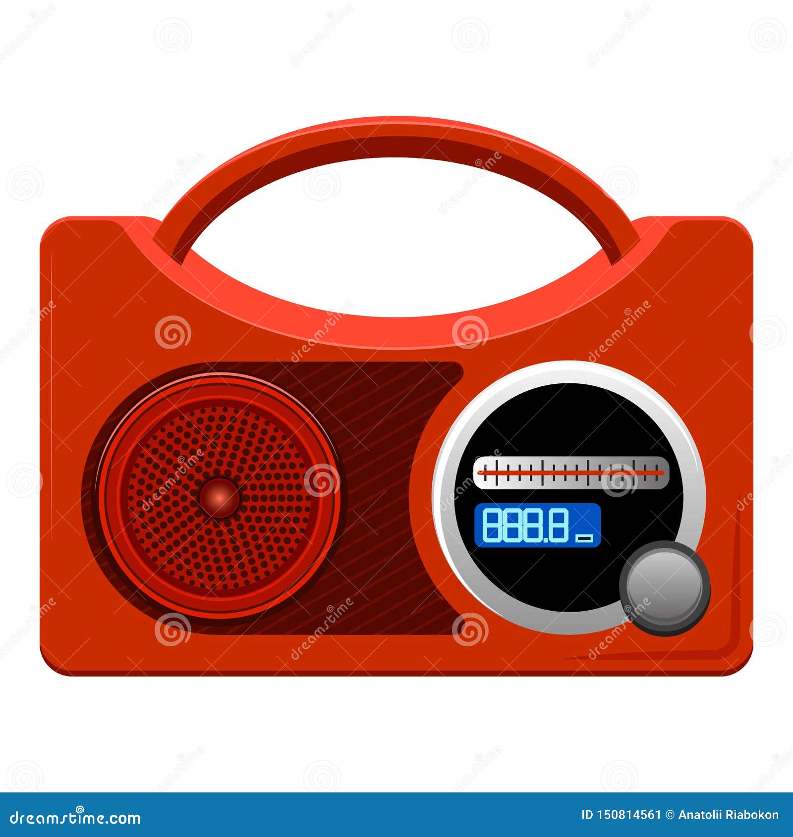 Red Radio Icon, Cartoon Style Stock Vector - Illustration of isolated ...
