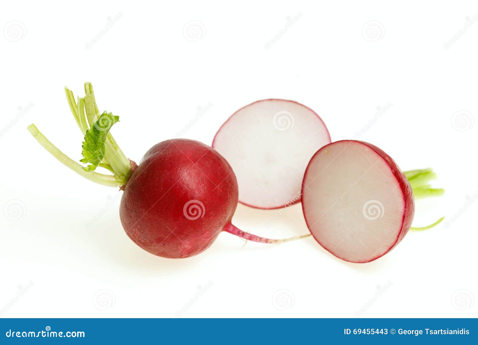 Red Radish Bulbs One Cut in Half Stock Image - Image of isolated ...