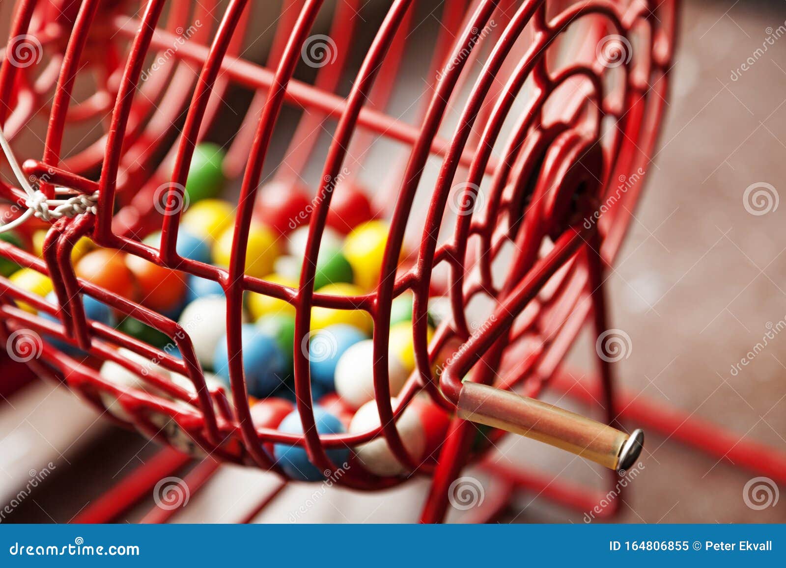 Red Raffle Game with Different Colored Balls Stock Image - Image of ...