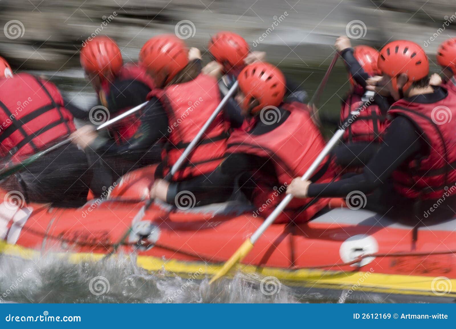 Red Rafting Team on Whitewater Stock Image - Image of dangerous, flow ...
