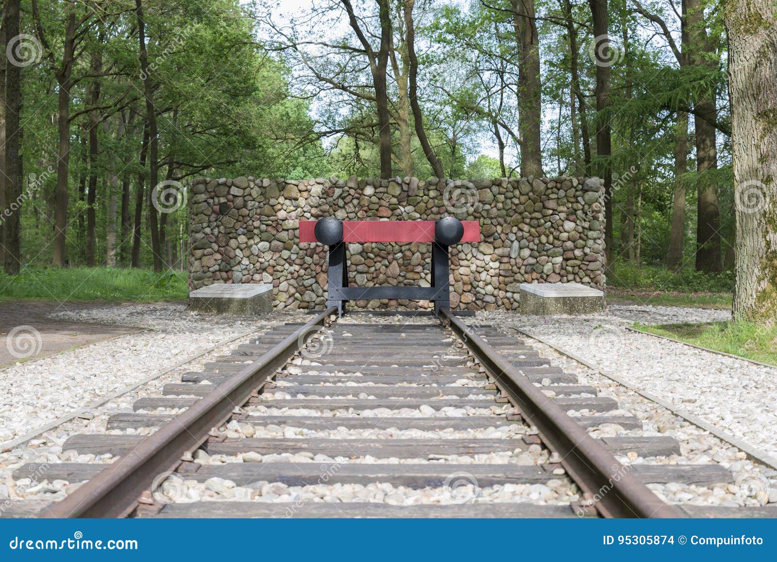 Red railroad buffer stop stock photo. Image of bounce - 95305874