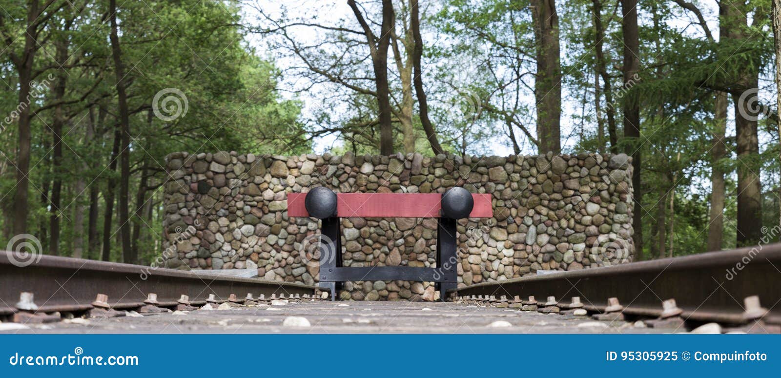 Red railroad buffer stop stock image. Image of bumper - 95305925