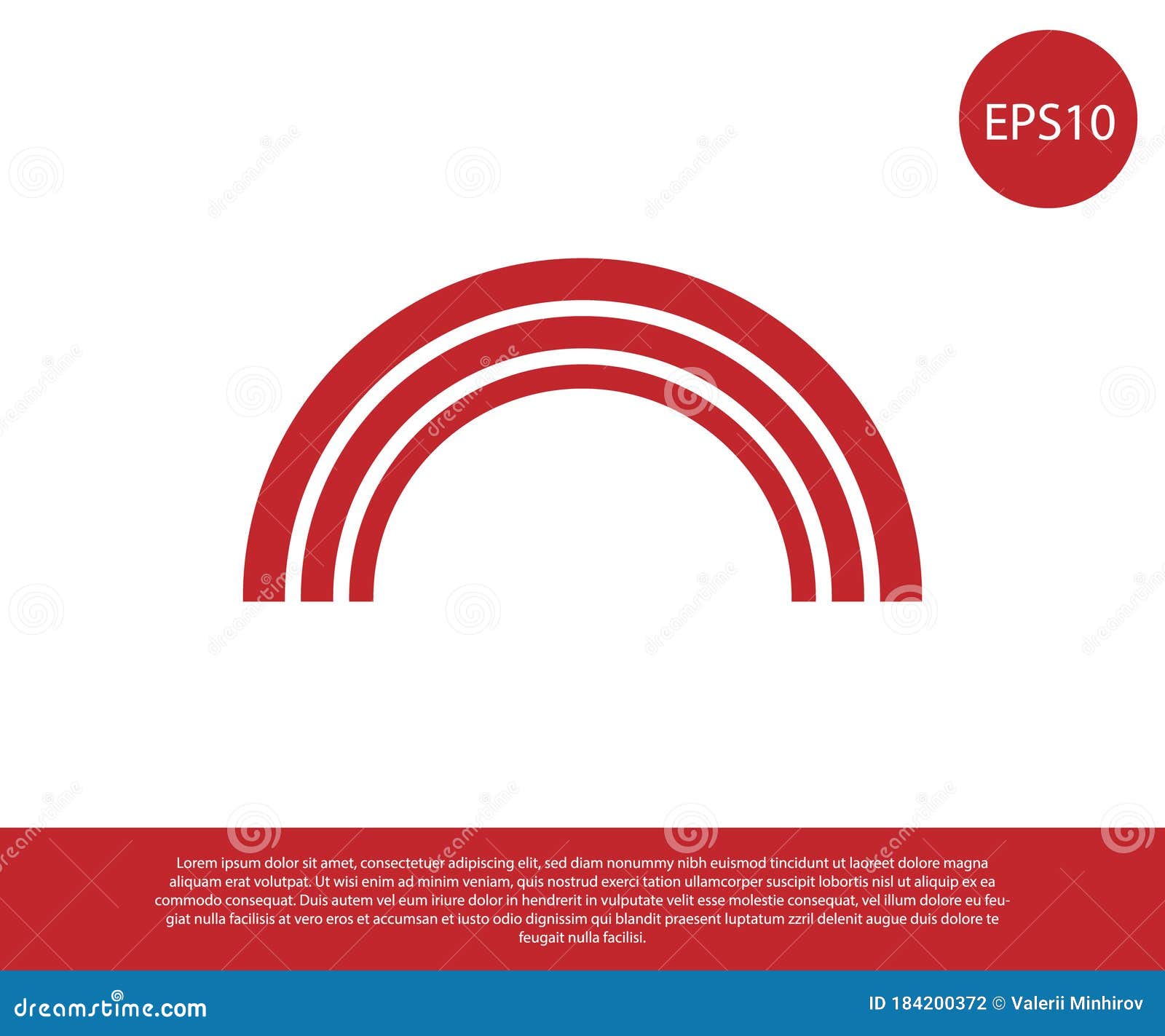 Red Rainbow Icon Isolated on White Background. Vector Illustration ...