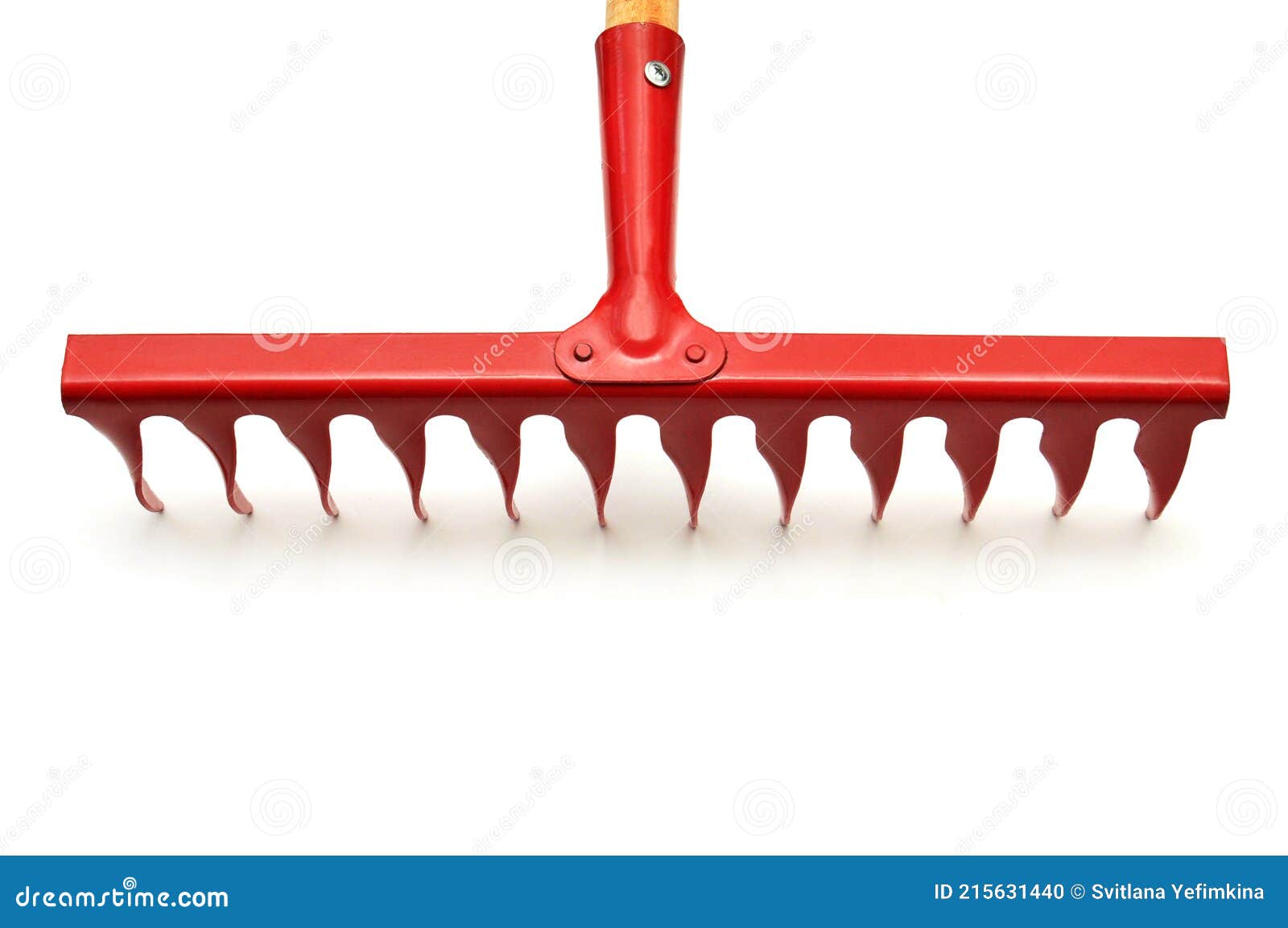 Red rake stock photo. Image of farm, construction, isolated - 215631440