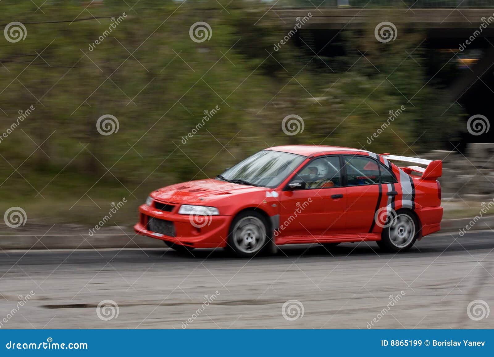 Red rally car stock image. Image of late, commuting, luxury - 8865199