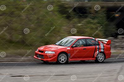 Red rally car stock image. Image of late, commuting, luxury - 8865199