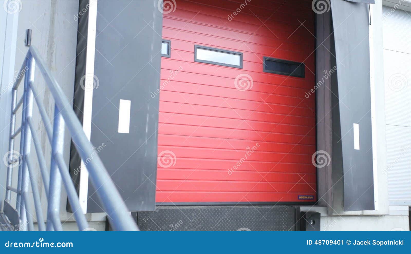 Red ramp for truck stock video. Video of facility, freight - 48709401