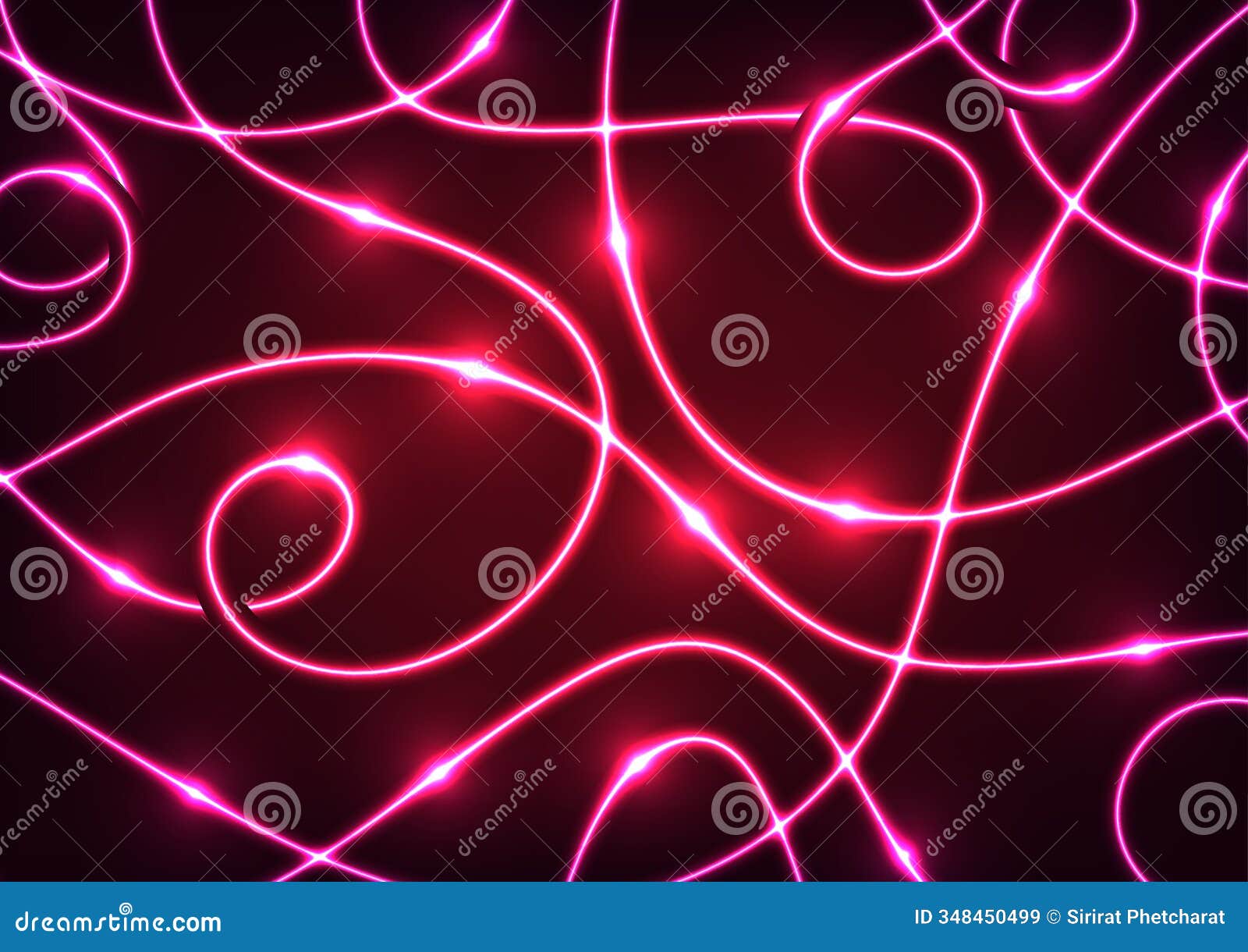 Red Random Light Line Curve Wavy Dark Background Stock Illustration ...