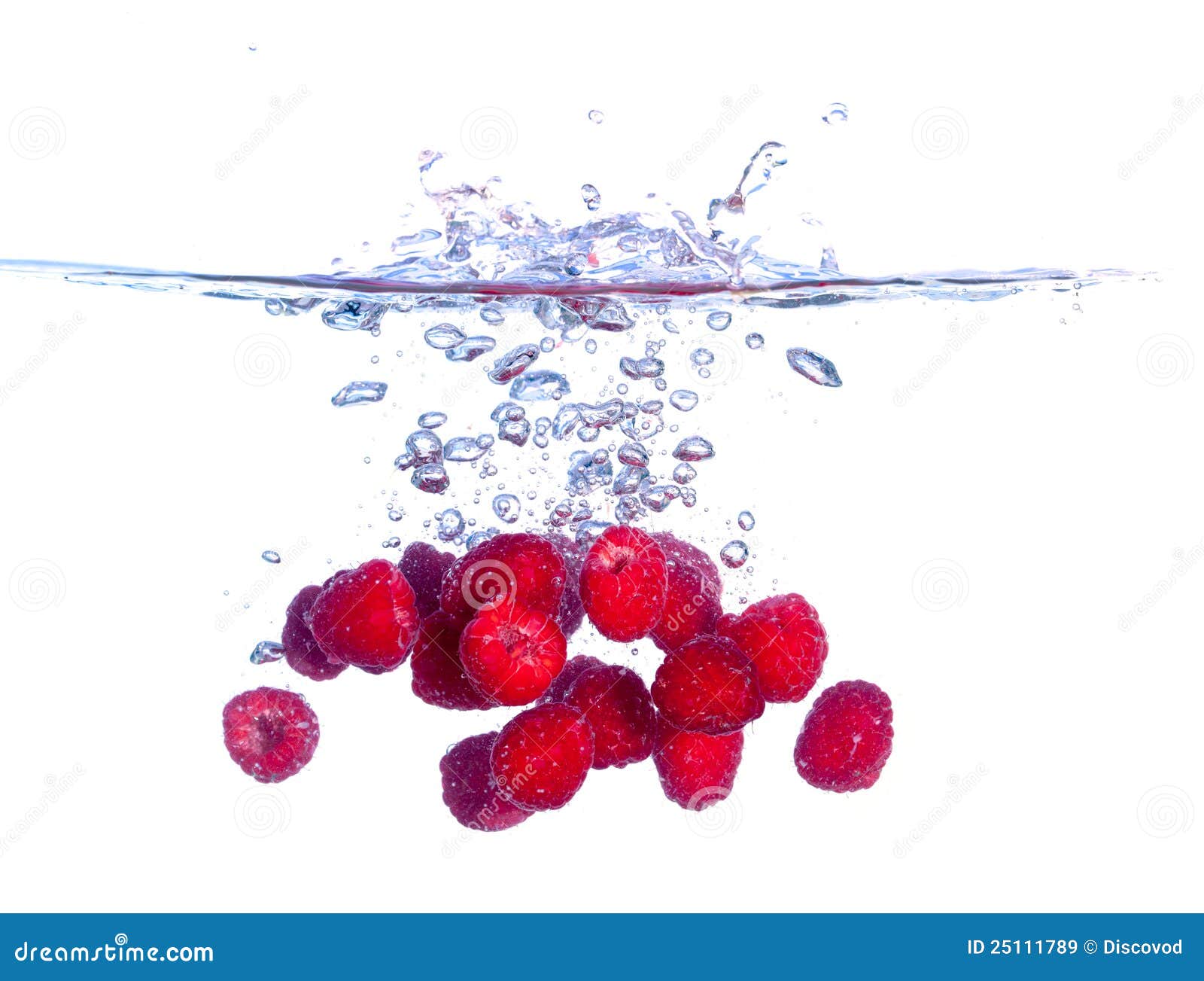 Red Raspberries Falls Under Water with a Splash Stock Image - Image of ...