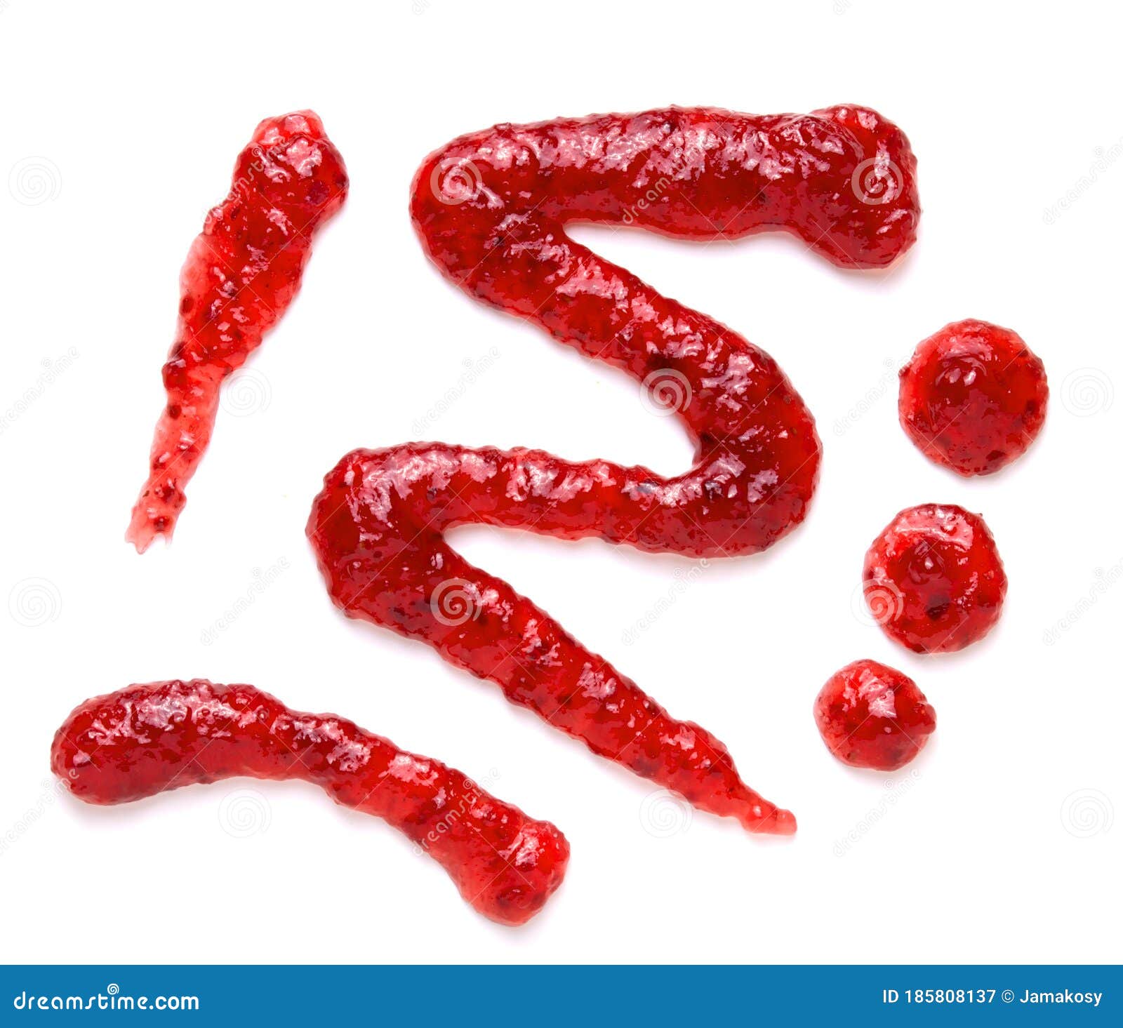 Red Raspberries Jam Splash Isolated on White Background Stock Image ...