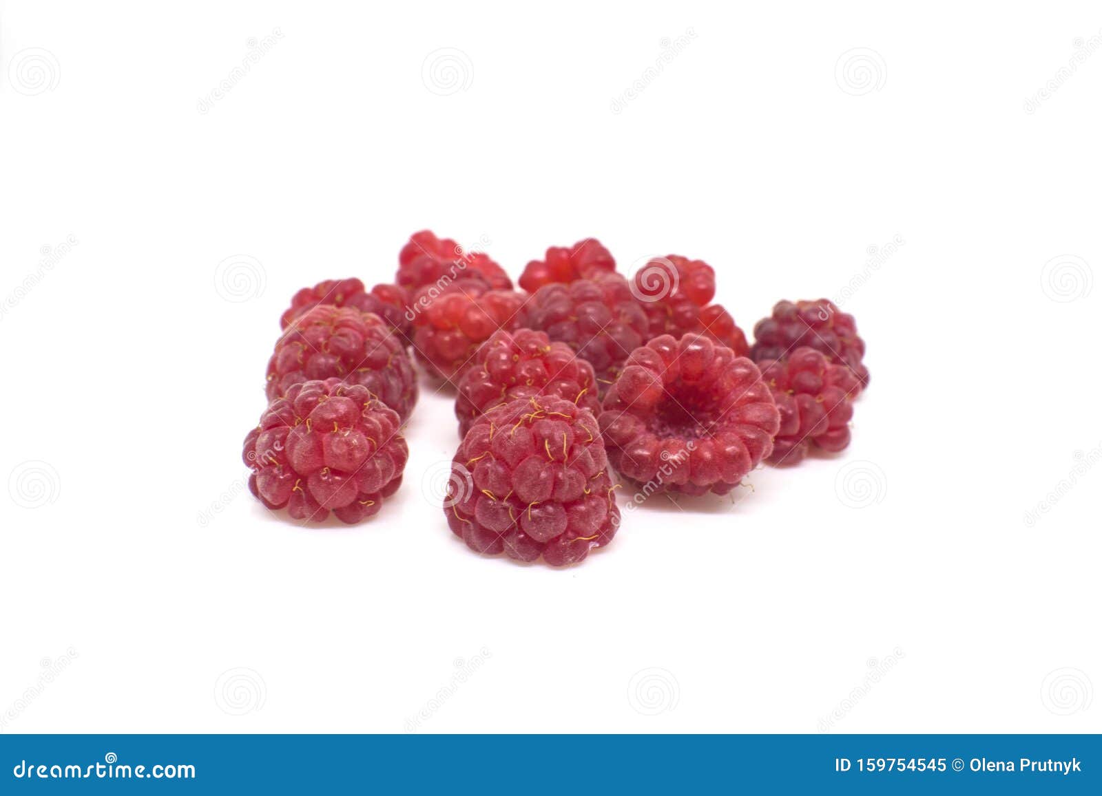 Red Raspberry Berries Isolated on White Background Stock Image - Image ...