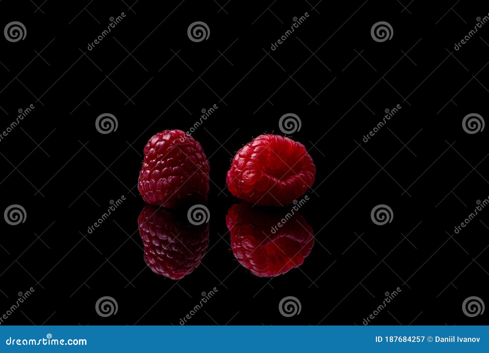 Red Raspberry on Black Background Stock Image - Image of backgrounds ...