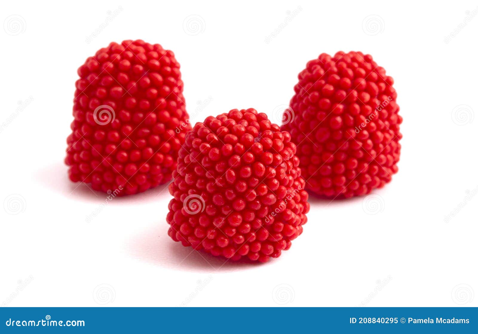 Red Raspberry Gummy Candy on a White Background Stock Image - Image of ...