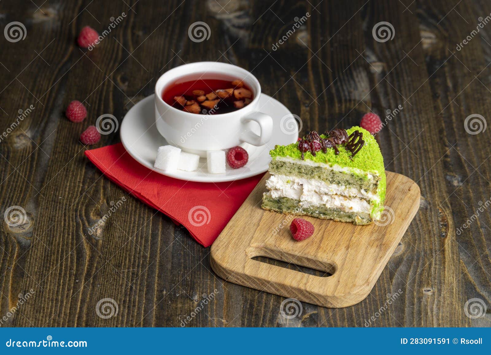 Red Raspberry Tea with Pieces of Fruit and Berries Stock Image - Image ...