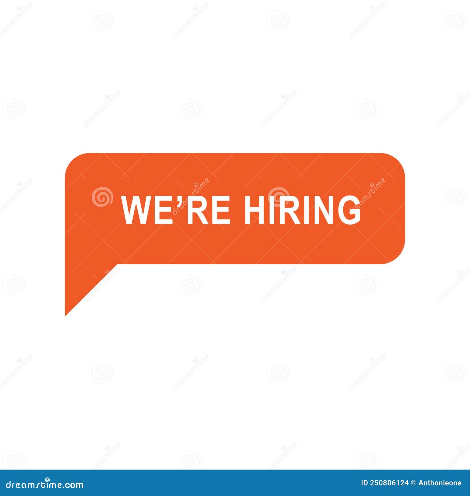 Red we are Hiring Speech Bubble Vector Illustration on White Background ...