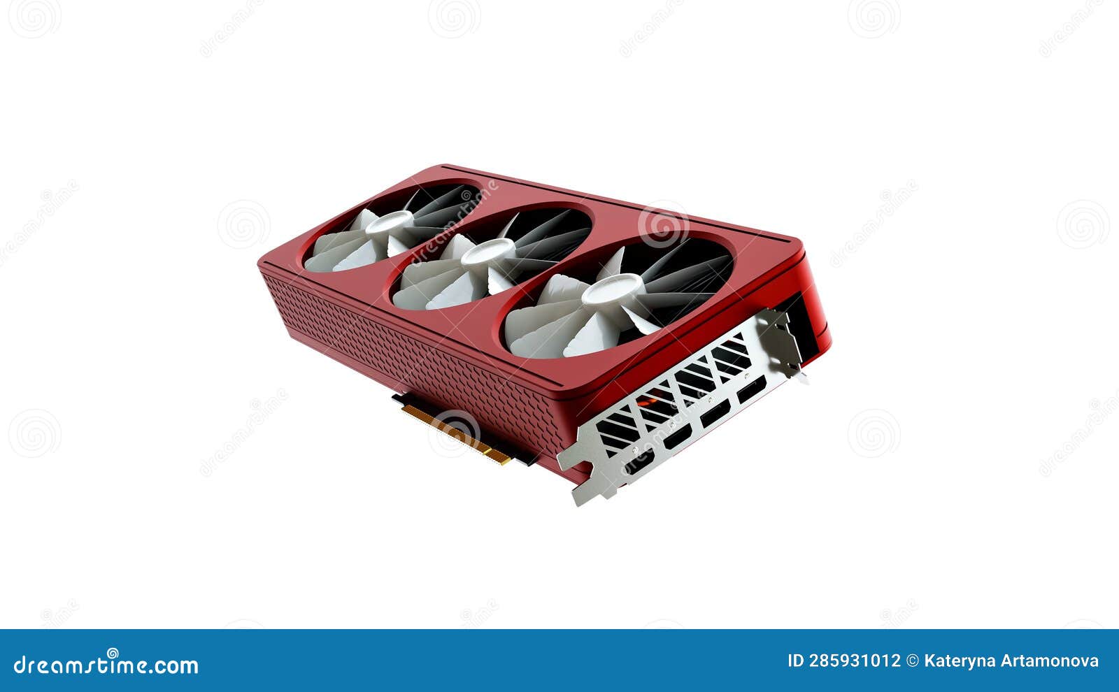 Red Realistic Computer Graphic Video Card. Isolated on White Background ...