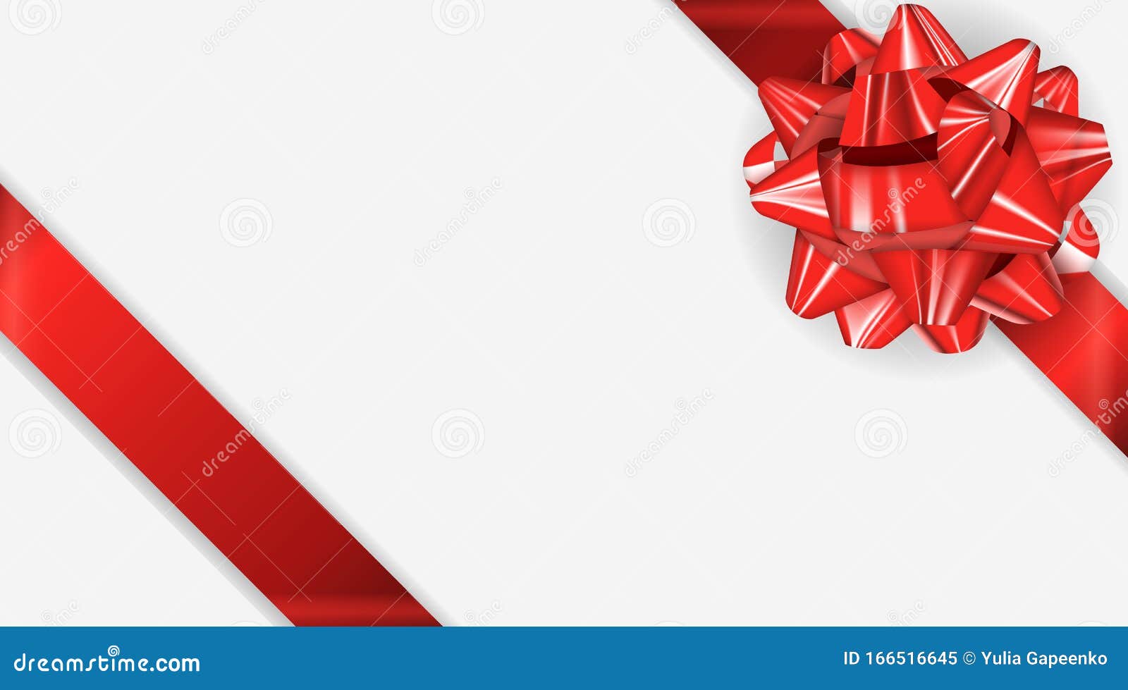 Red Realistic Glossy Ribbon Bow Background Card. Vector Illustration ...
