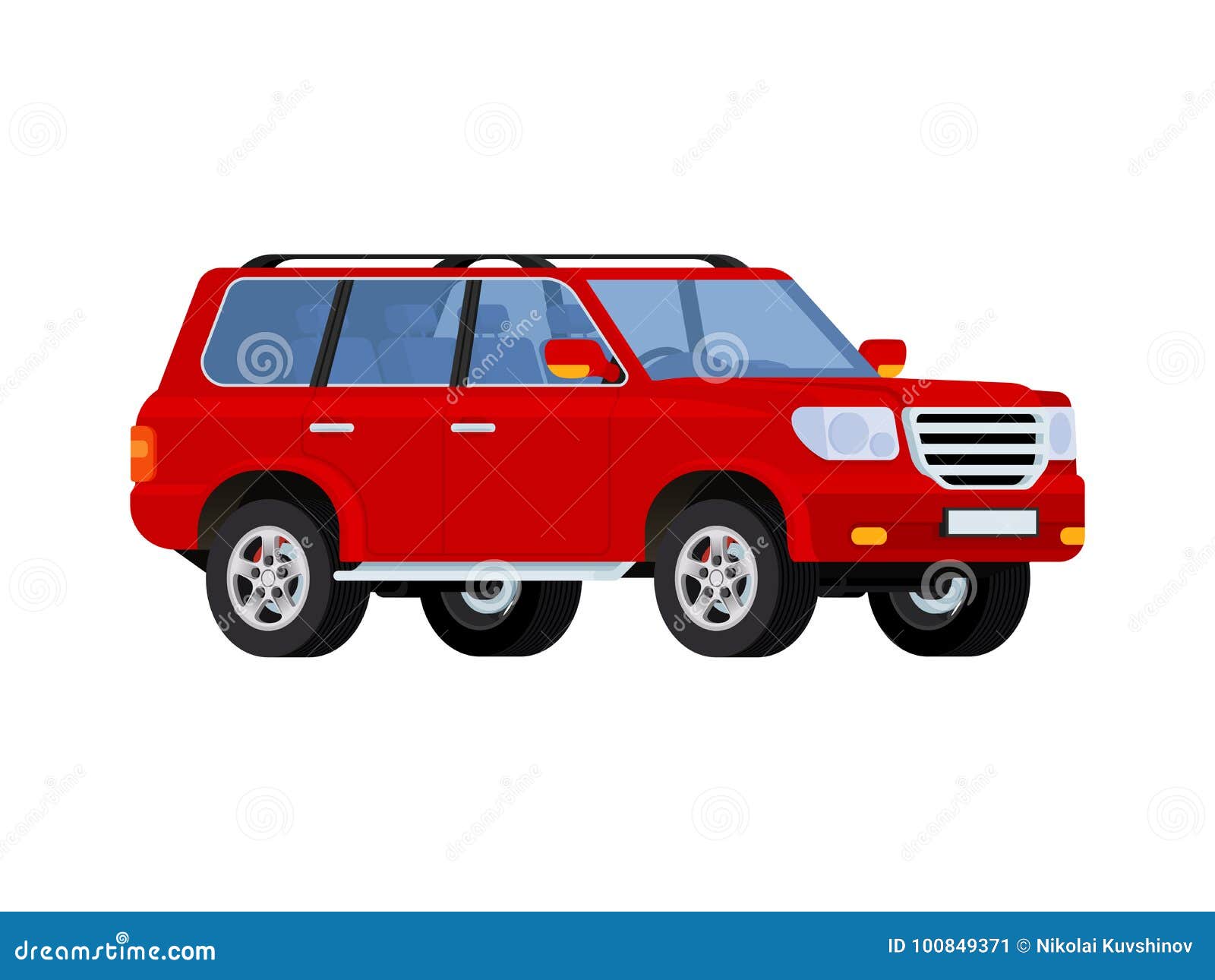 Red Realistic Powerful SUV Car Stock Vector - Illustration of side ...