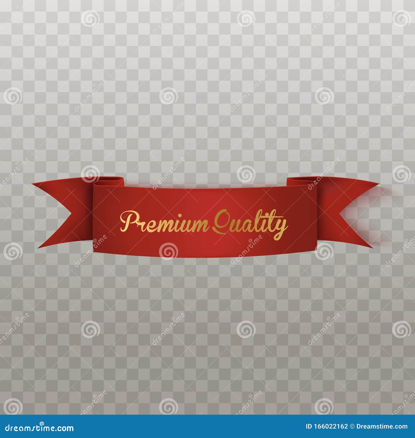 Red Realistic Ribbon on Transparent Background. with Text Premium ...