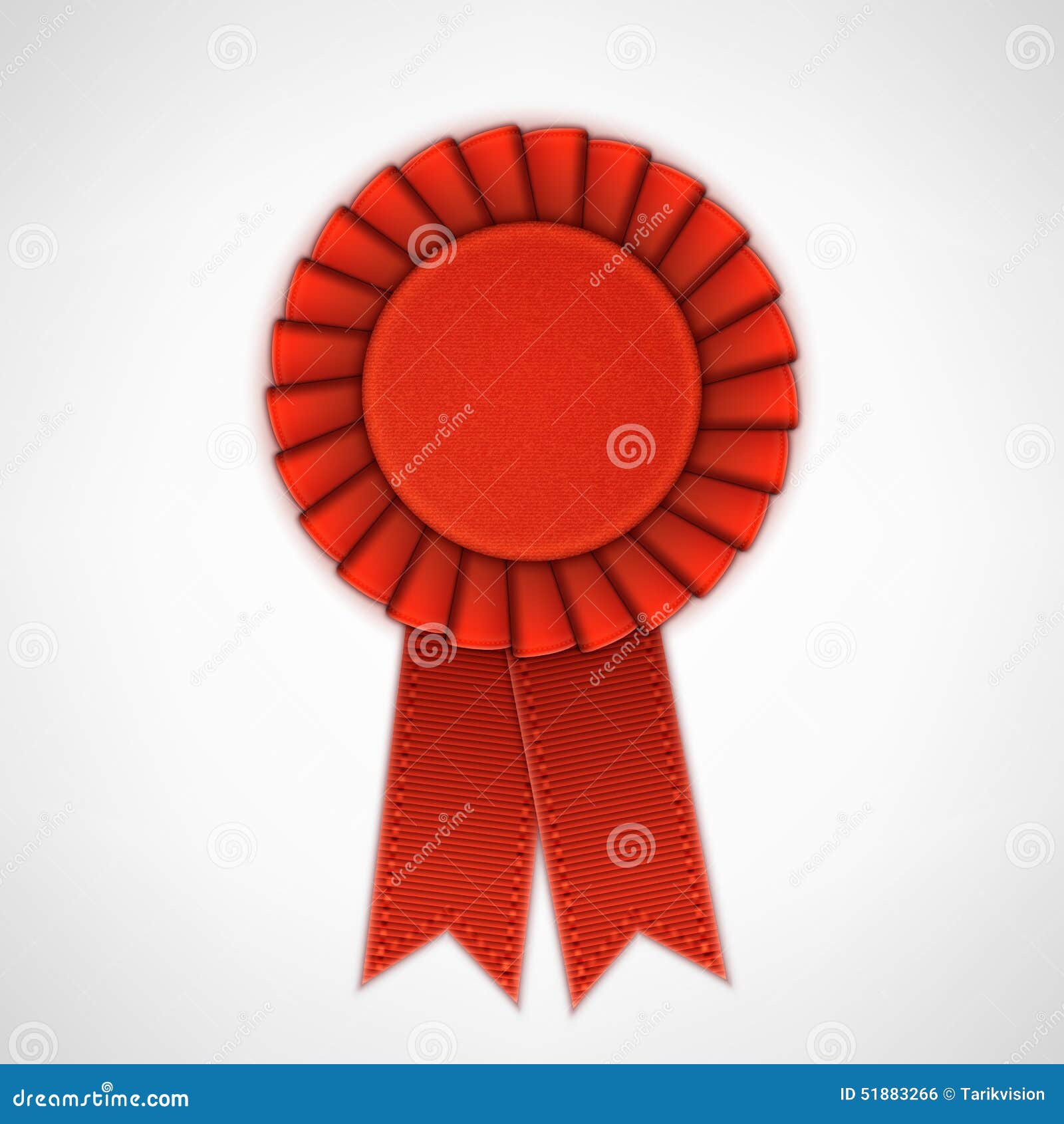 Red Realistic Textile Rosette with Ribbons. Stock Vector - Illustration ...