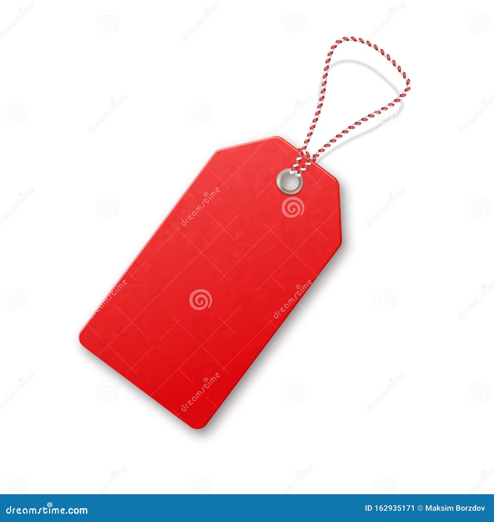 Red Realistic Textured Sell Tag with Rope. Stock Vector - Illustration ...