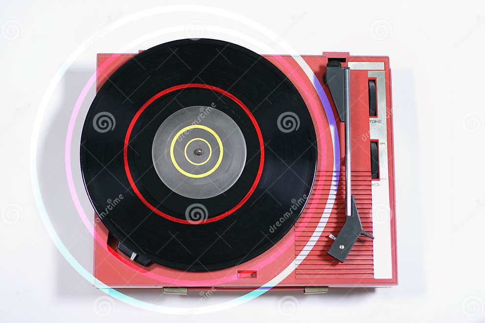Red record player stock image. Image of pump, retro, analogue - 1175971