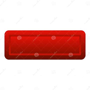 Red Rectangle Button Icon, Flat Style Stock Vector - Illustration of ...