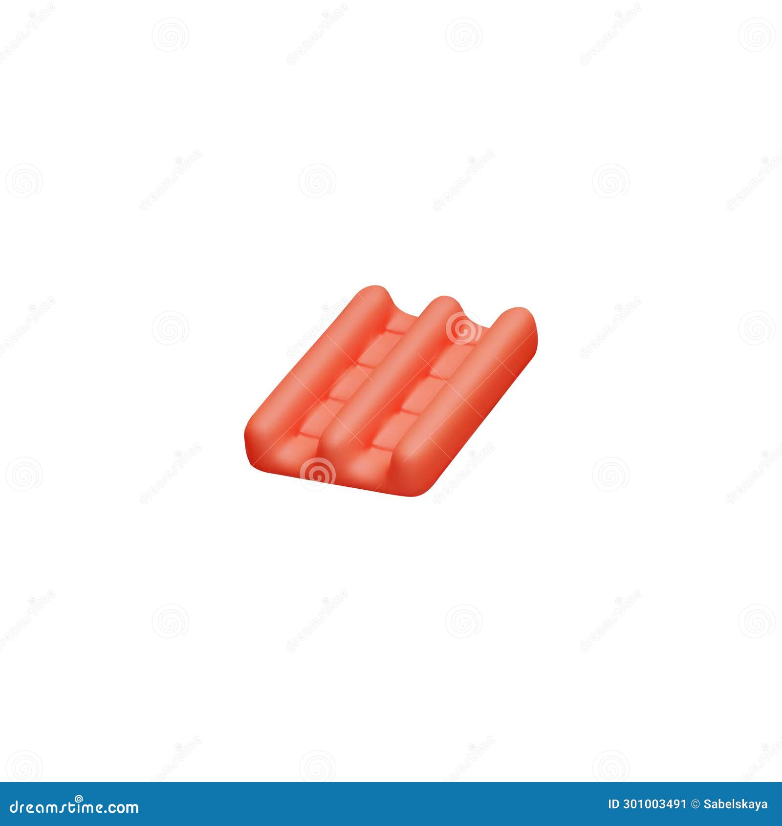 Red Rectangle Gum 3D Style, Vector Illustration Isolated on White Stock ...