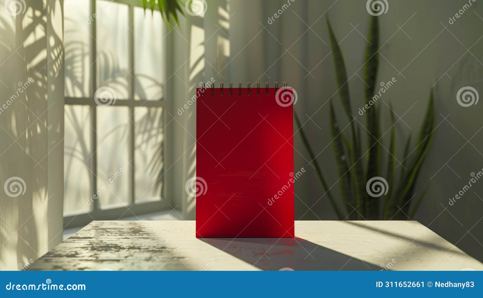 Red Rectangle Logo Sign on the Wall, Mock Up Stock Illustration ...