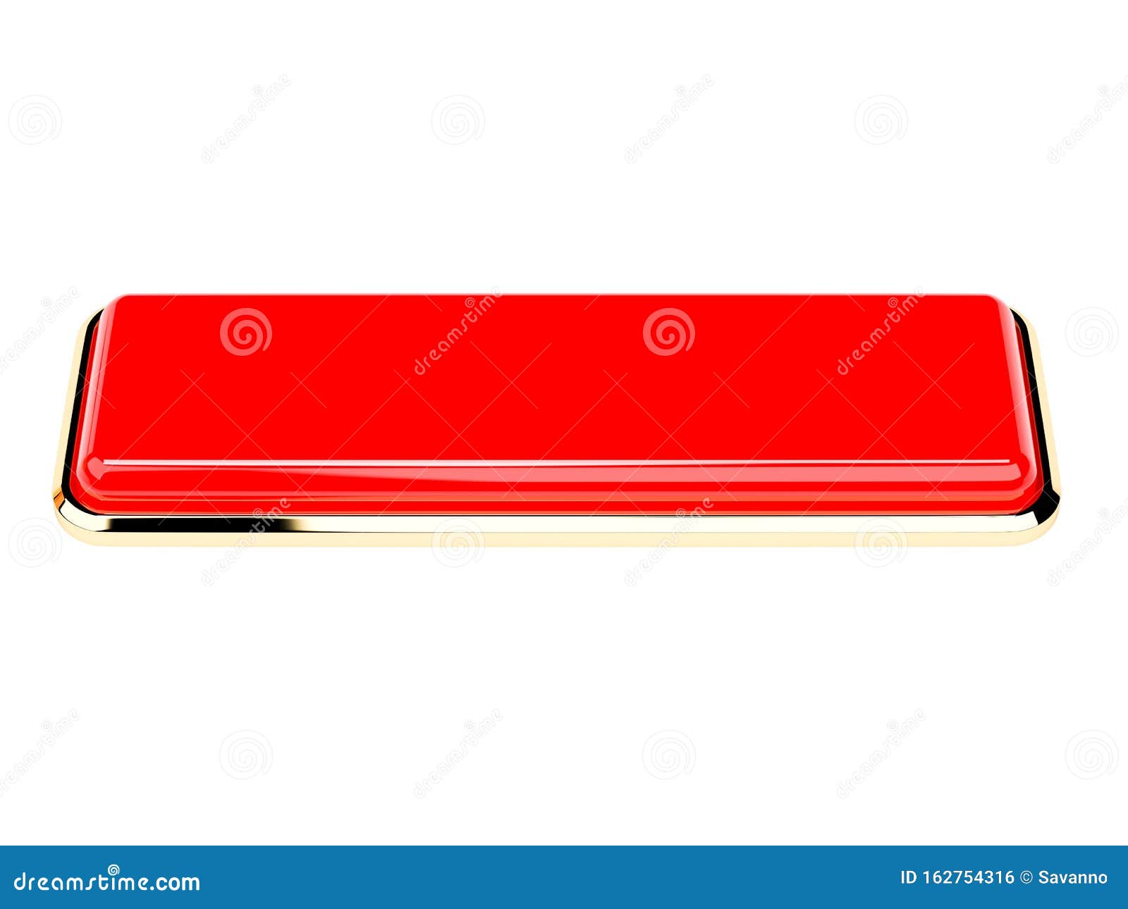 Red Rectangle Push Button With Golden Frame. Shiny Icon Stock ...