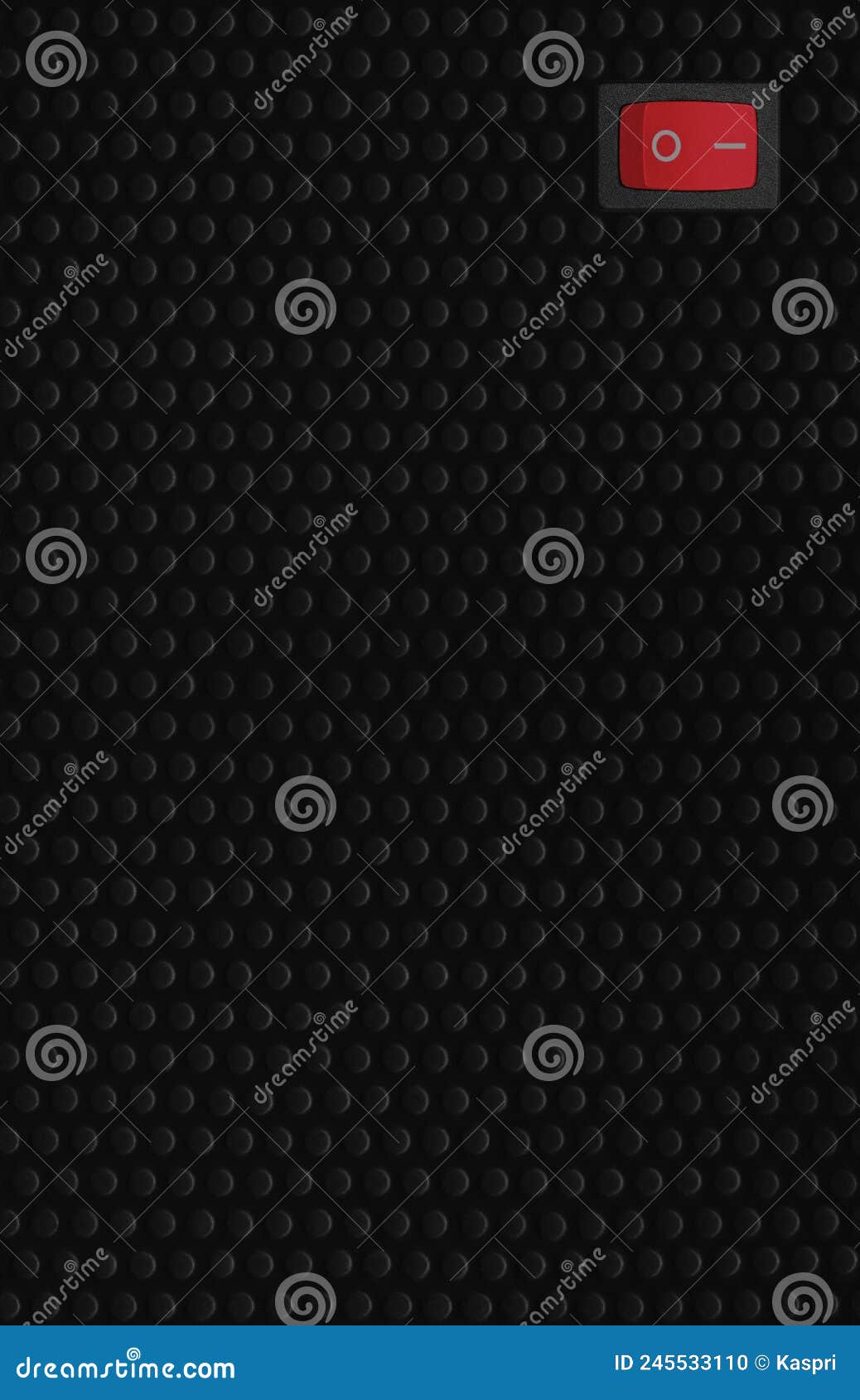 Red Rectangle Rocker Power Switch in on Position, Black Abstract Dot ...