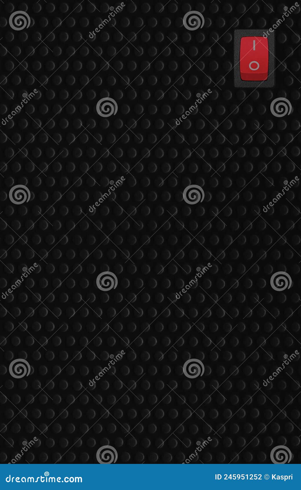 Red Rectangle Rocker Power Switch in on Position, Black Abstract Dot ...