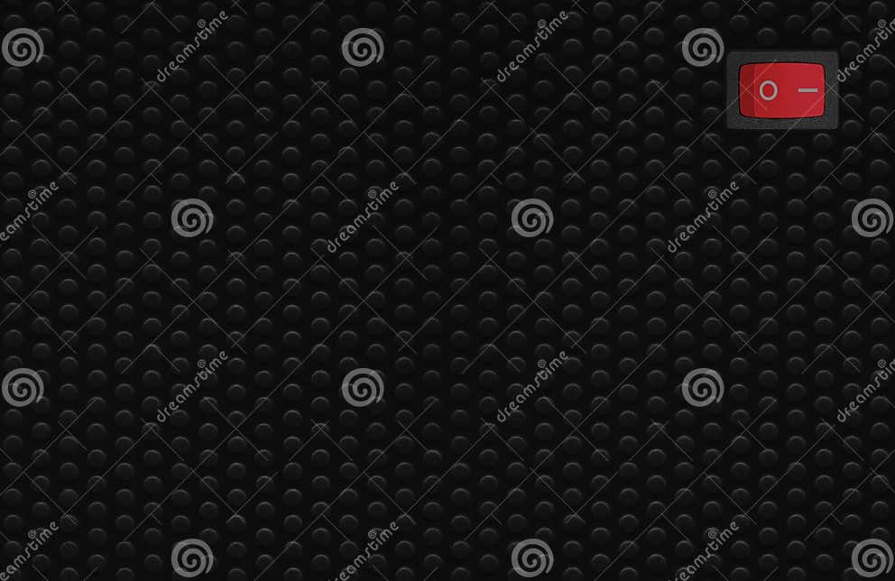 Red Rectangle Rocker Power Switch in on Position, Black Abstract Dot ...
