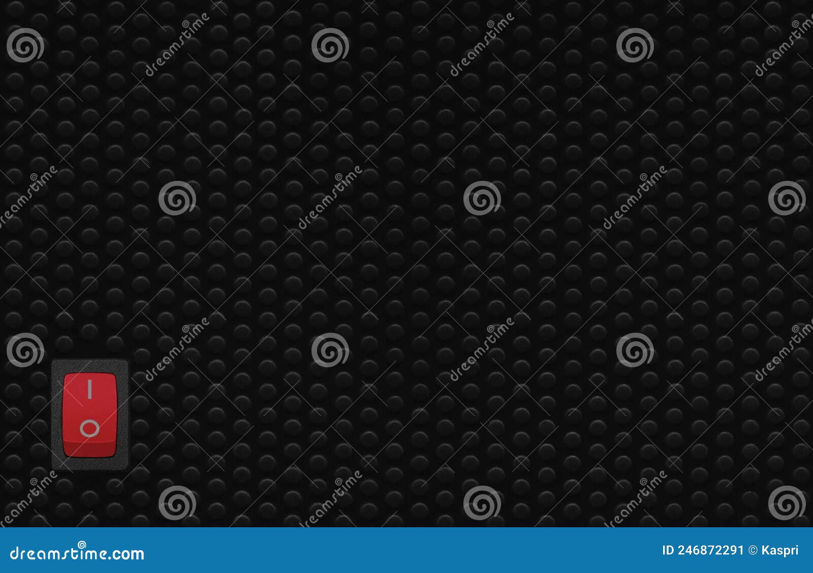 Red Rectangle Rocker Power Switch in on Position, Black Abstract Dot ...
