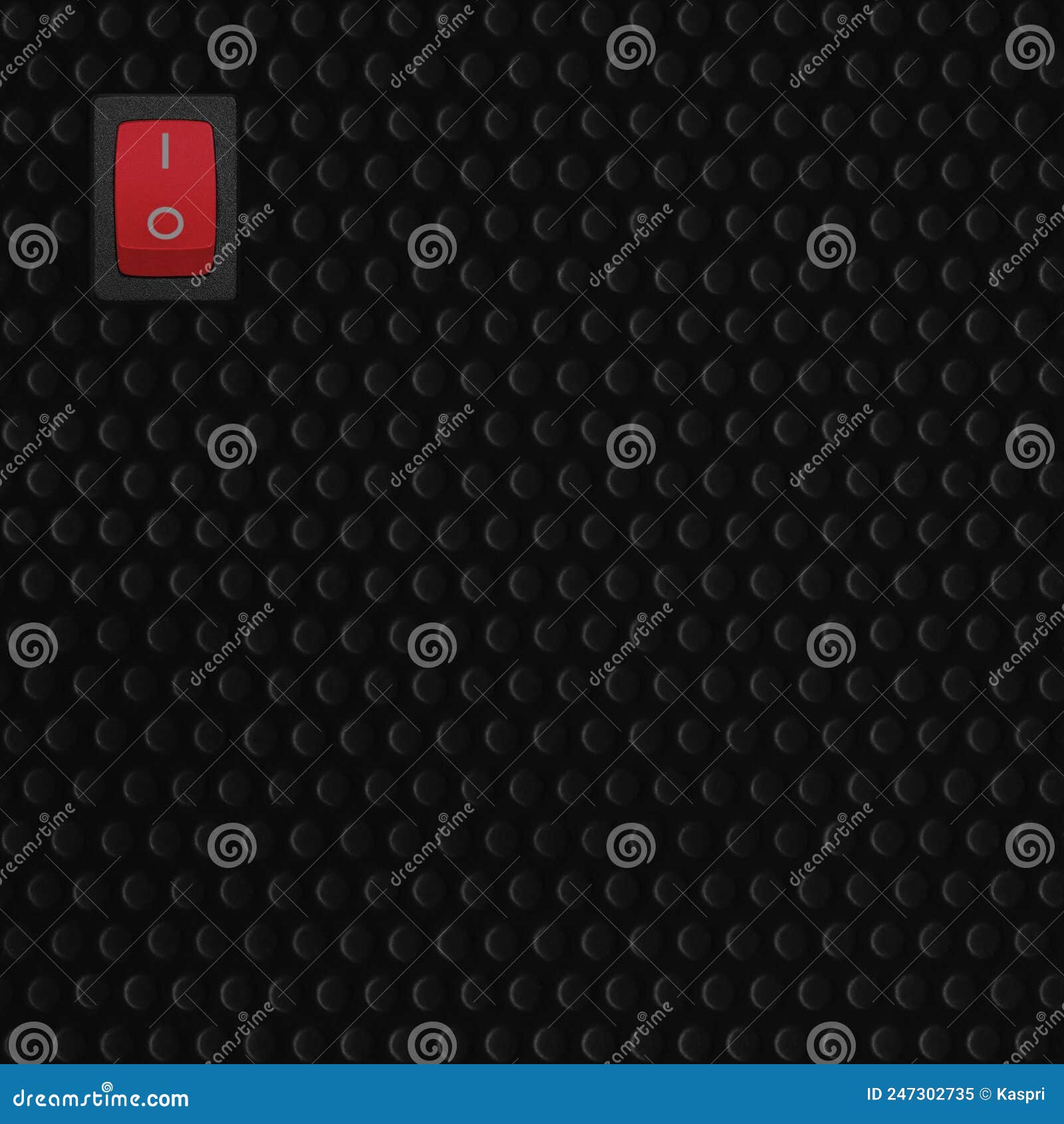 Red Rectangle Rocker Power Switch in on Position, Black Abstract Dot ...
