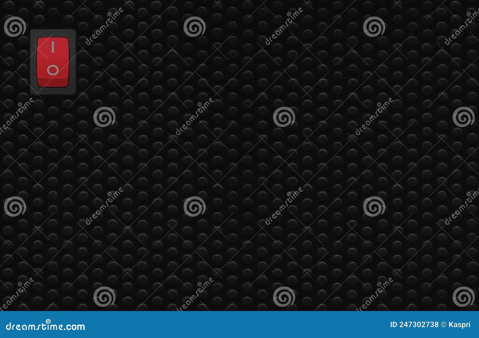 Red Rectangle Rocker Power Switch in on Position, Black Abstract Dot ...