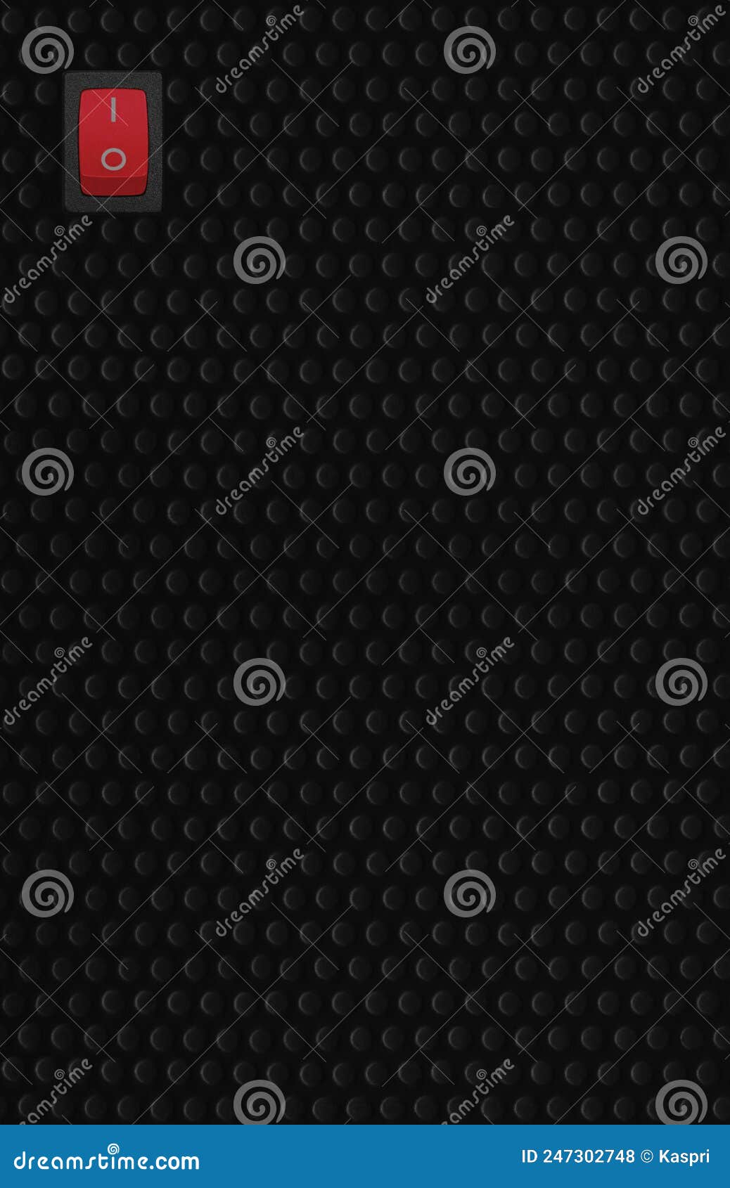 Red Rectangle Rocker Power Switch in on Position, Black Abstract Dot ...