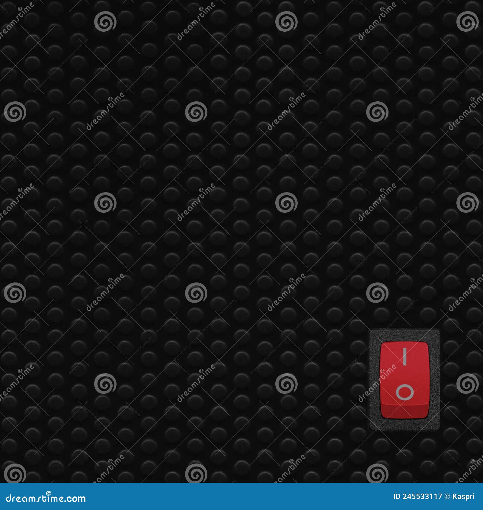 Red Rectangle Rocker Power Switch in on Position, Black Abstract Dot ...