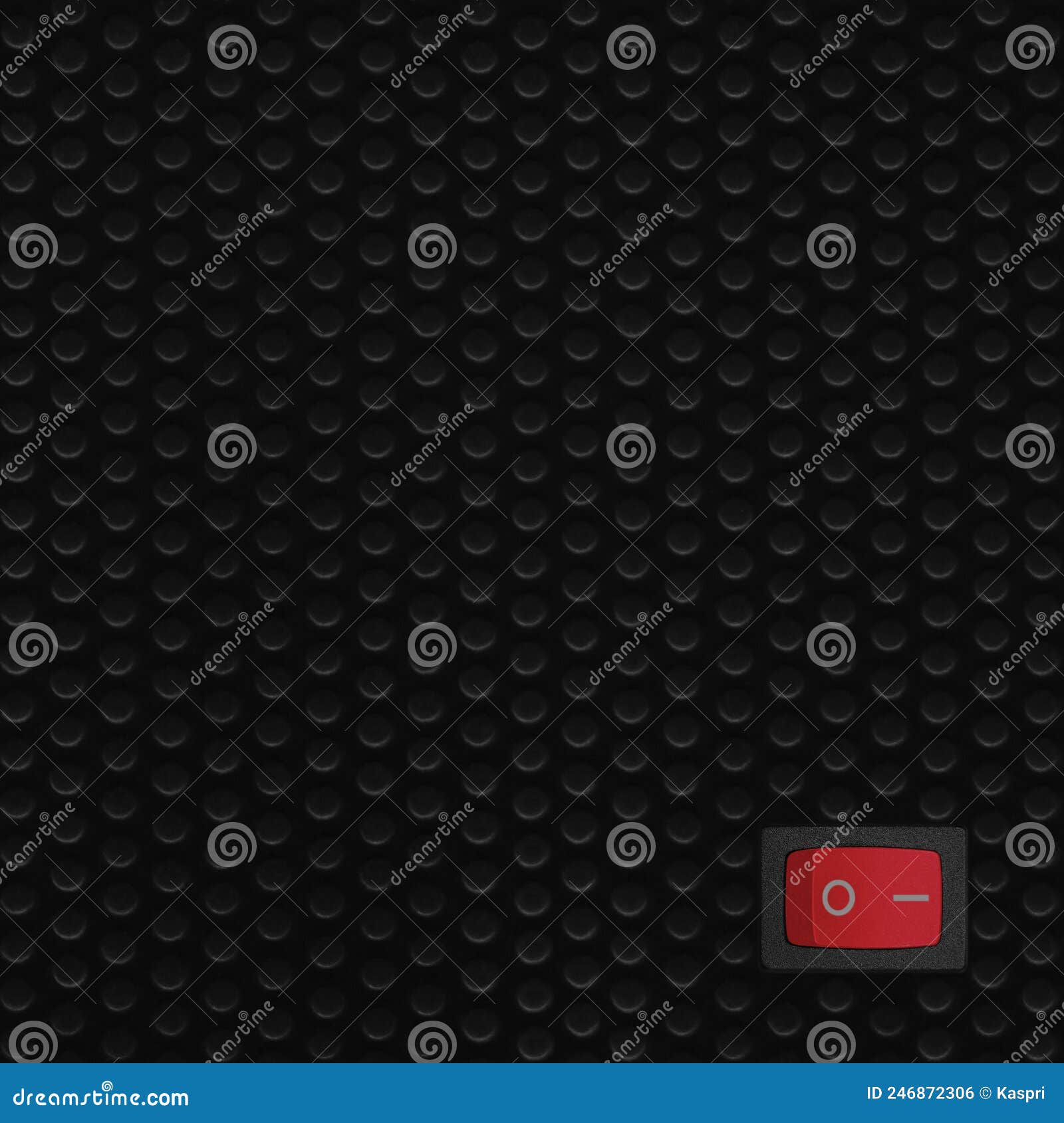 Red Rectangle Rocker Power Switch in on Position, Black Abstract Dot ...