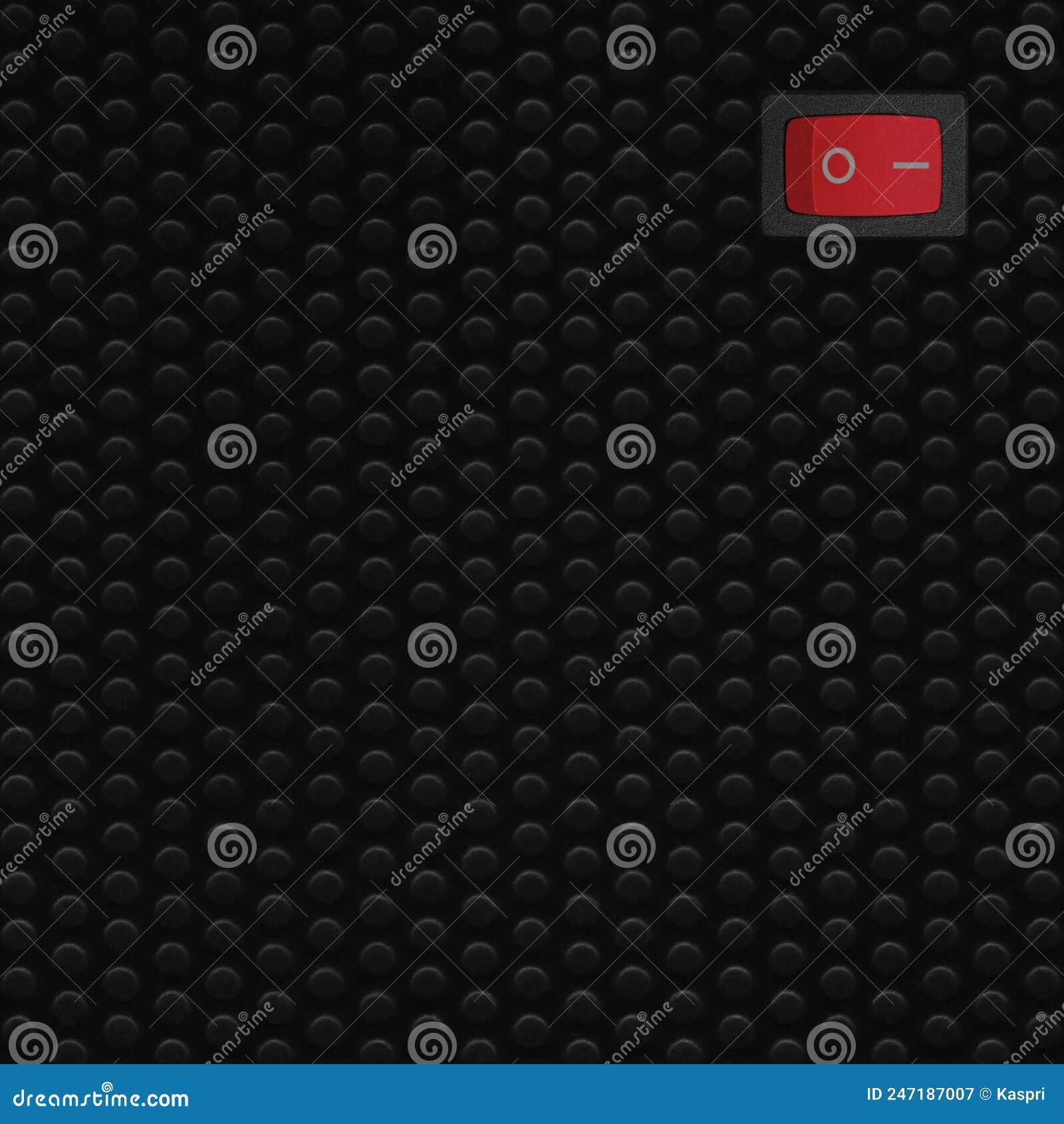 Red Rectangle Rocker Power Switch in on Position, Black Abstract Dot ...