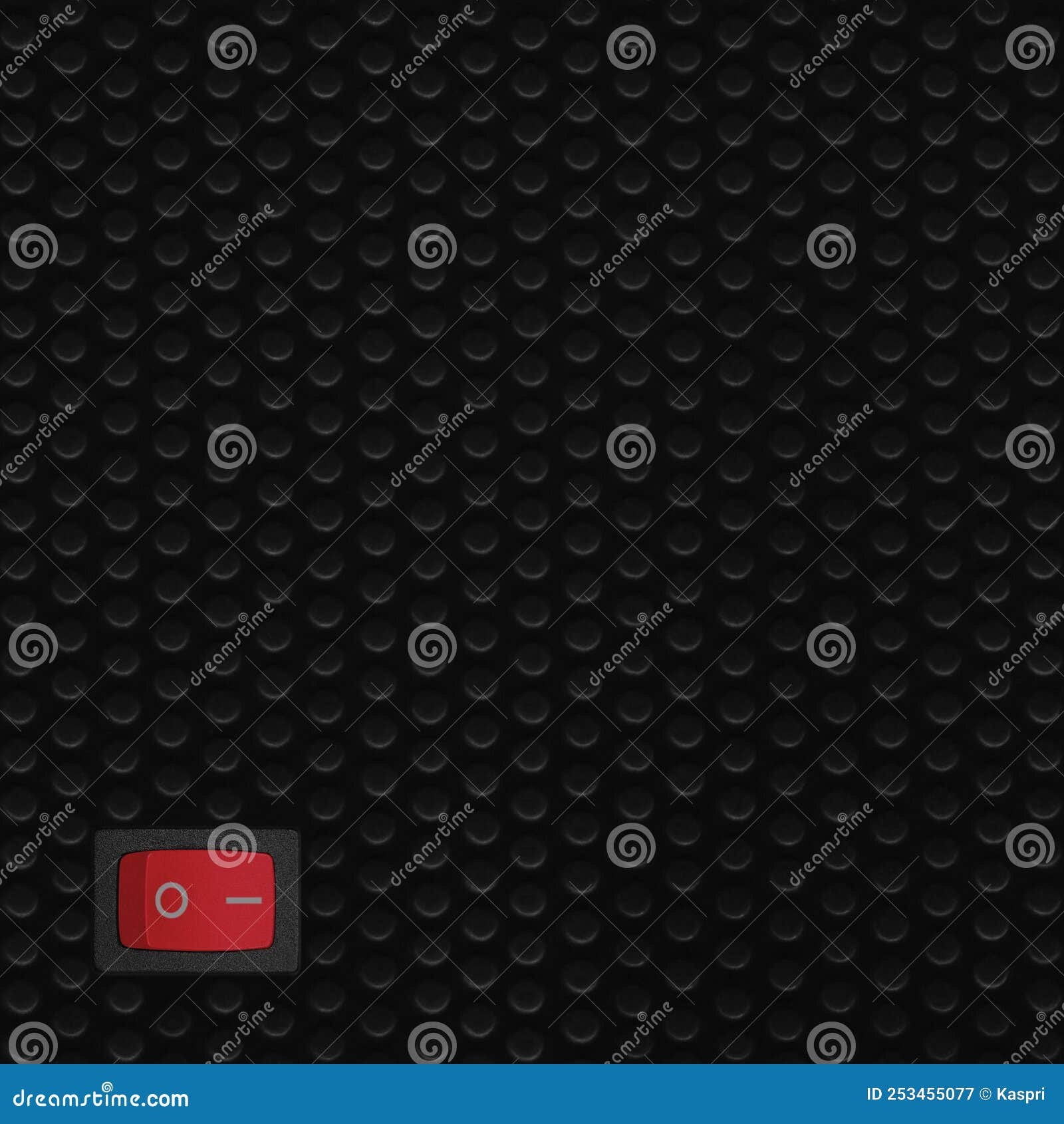 Red Rectangle Rocker Power Switch in on Position, Black Abstract Dot ...