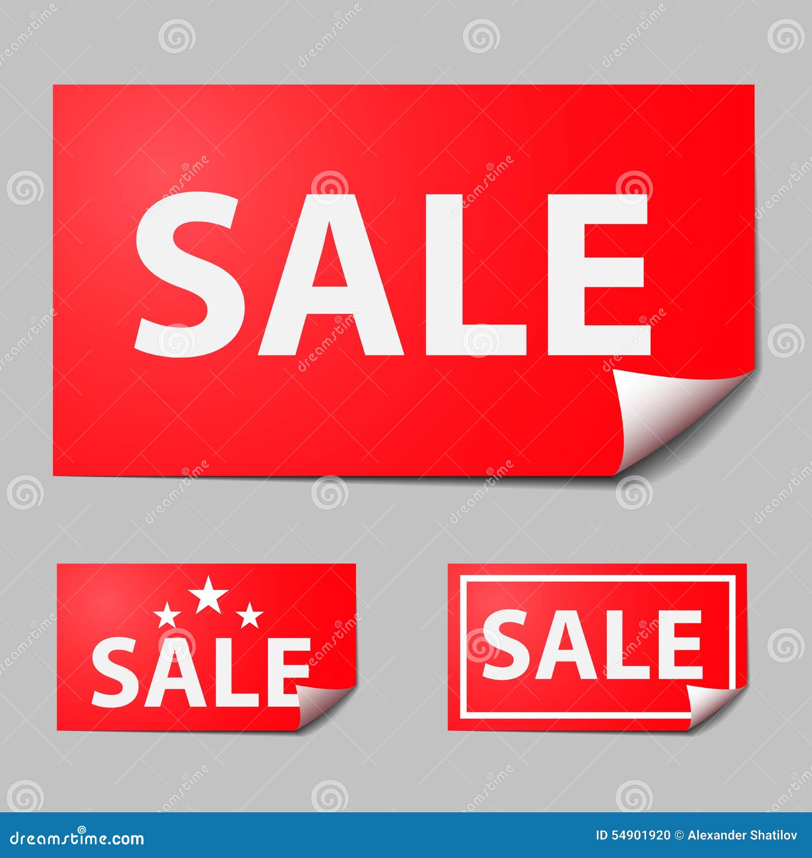 Red Rectangle Sticker, Text of Sale Stock Vector - Illustration of ...